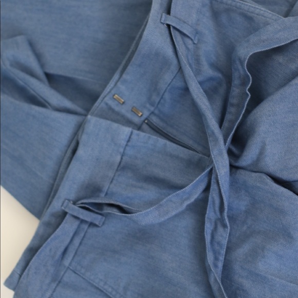 LOFT | Pants & Jumpsuits | Loft Chambray Tie Waist Slim Pants Work ...